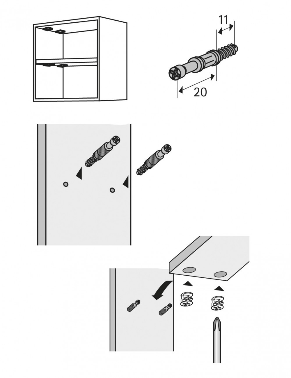 HETTICH Lot de 10 goujons d'assemblage rastex acier nickelé HETTICH...