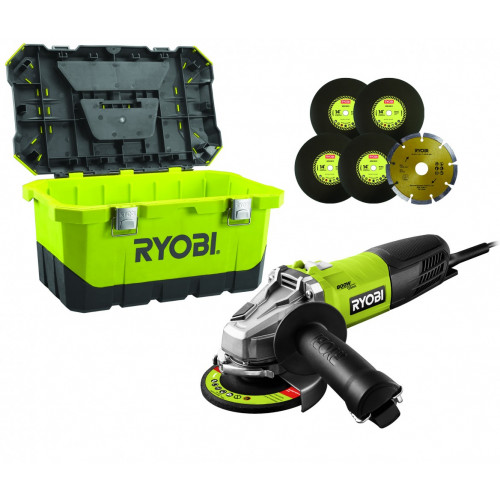 RYOBI Meuleuse d'angle filaire 125mm RYOBI RAG800-125TA6, 800 W RYOBI Meuleuse d'angle filaire 125mm RYOBI RAG800-125TA6, 800 W