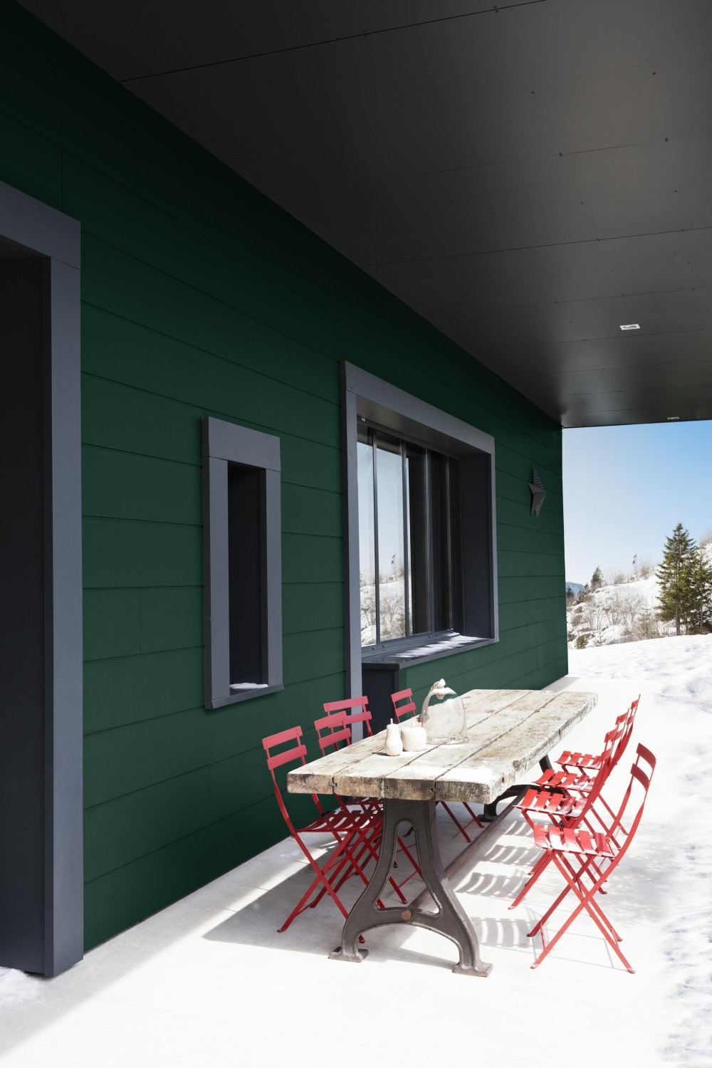V33 Peinture bois extérieur Climats extrêmes® V33, vert basque sati...