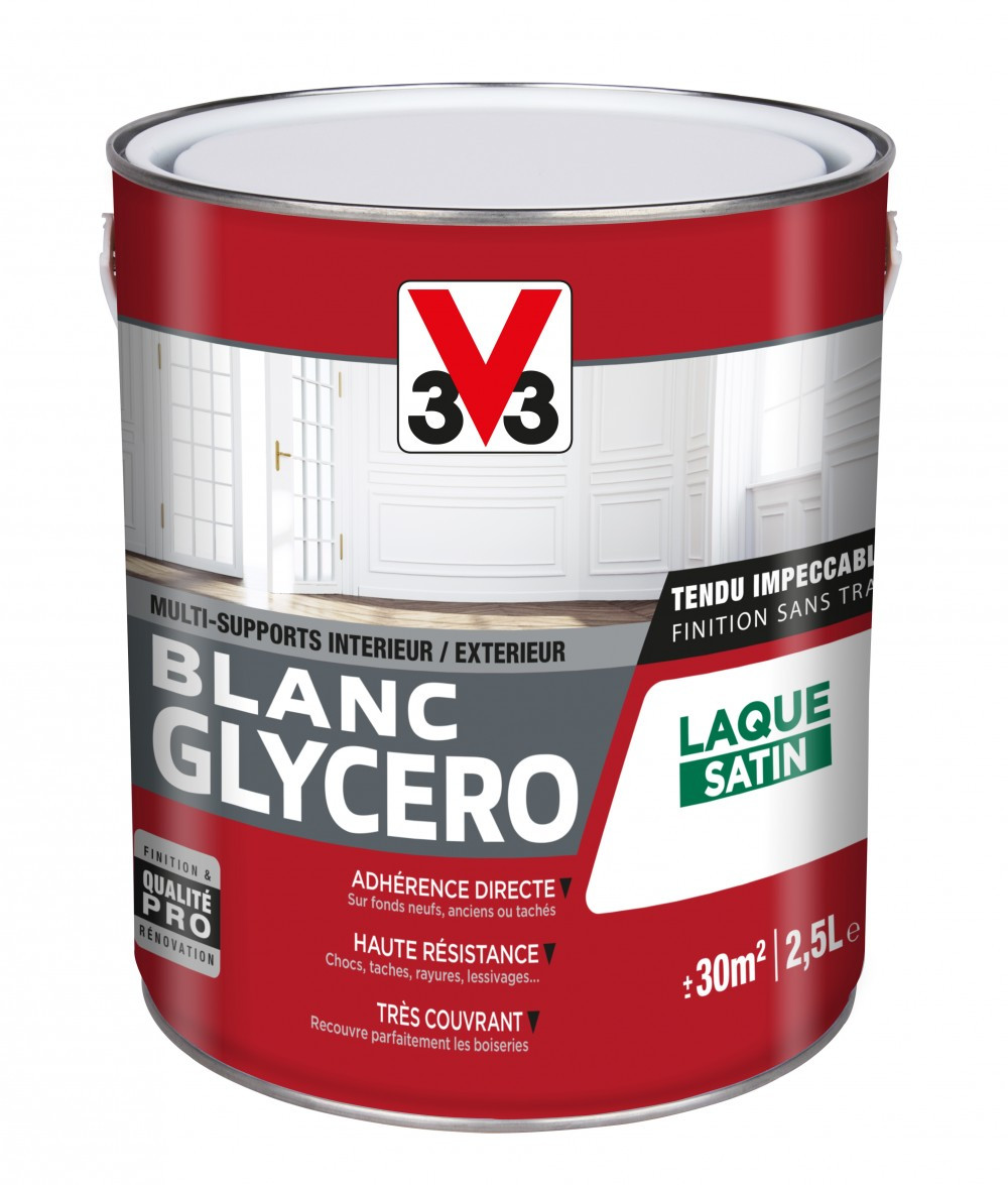 V33 Peinture multisupport V33 Glycéro blanc satiné, 2.5 l