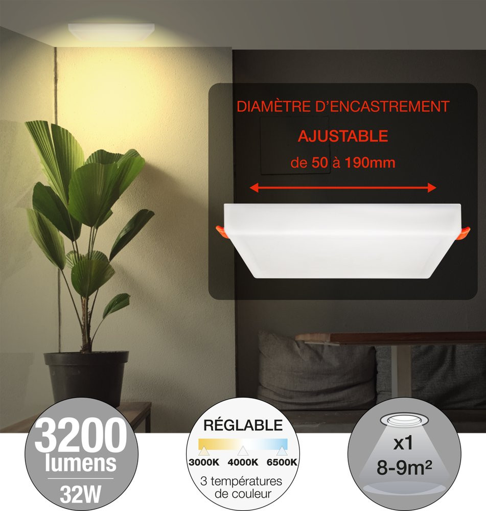 Arlux Lighting Spot encastrable ONYX FRAMELESS 32W 3200lm - Tempera...