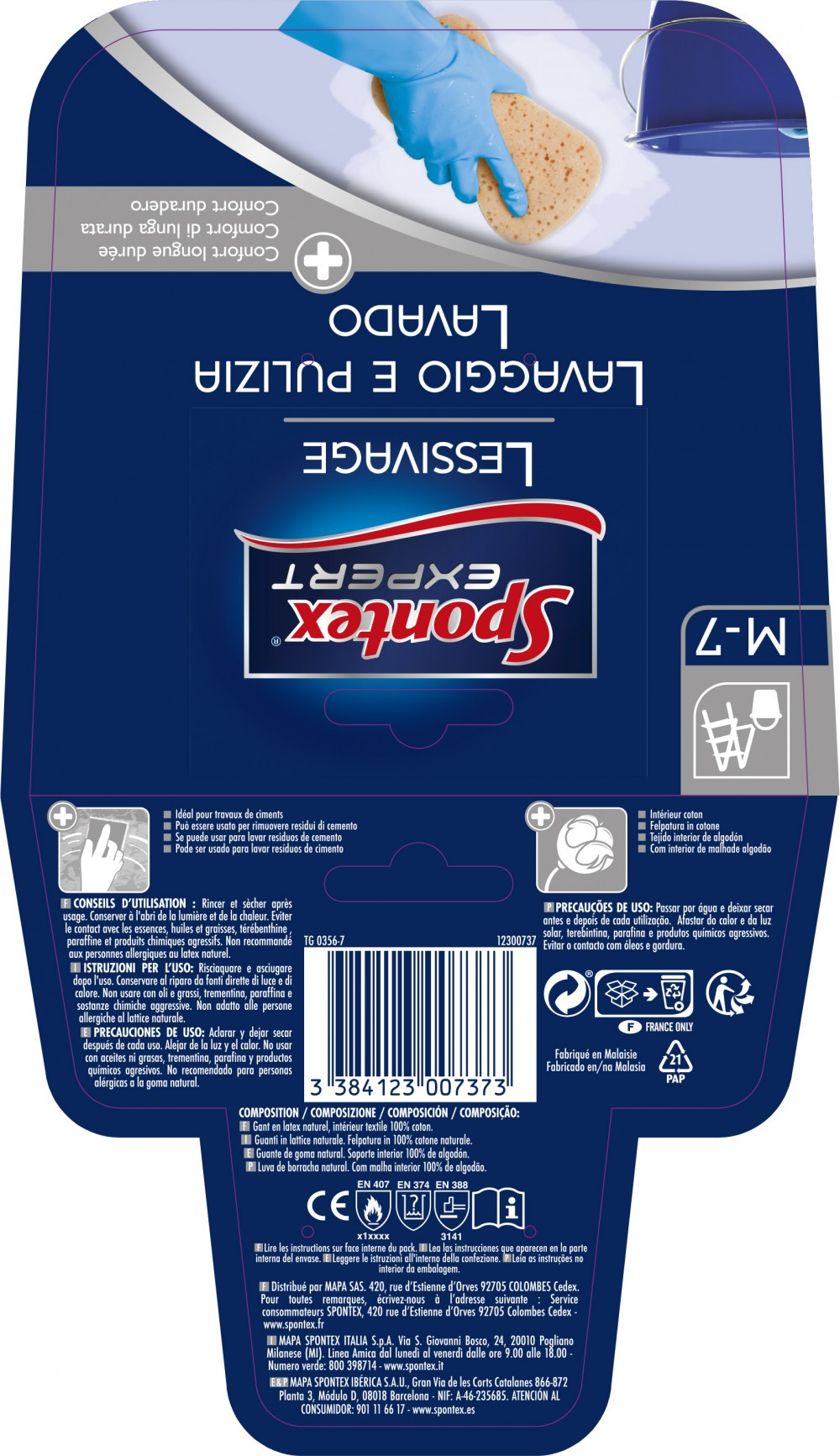 SPONTEX EXPERT Gant lessivage SPONTEX EXPERT, taille M