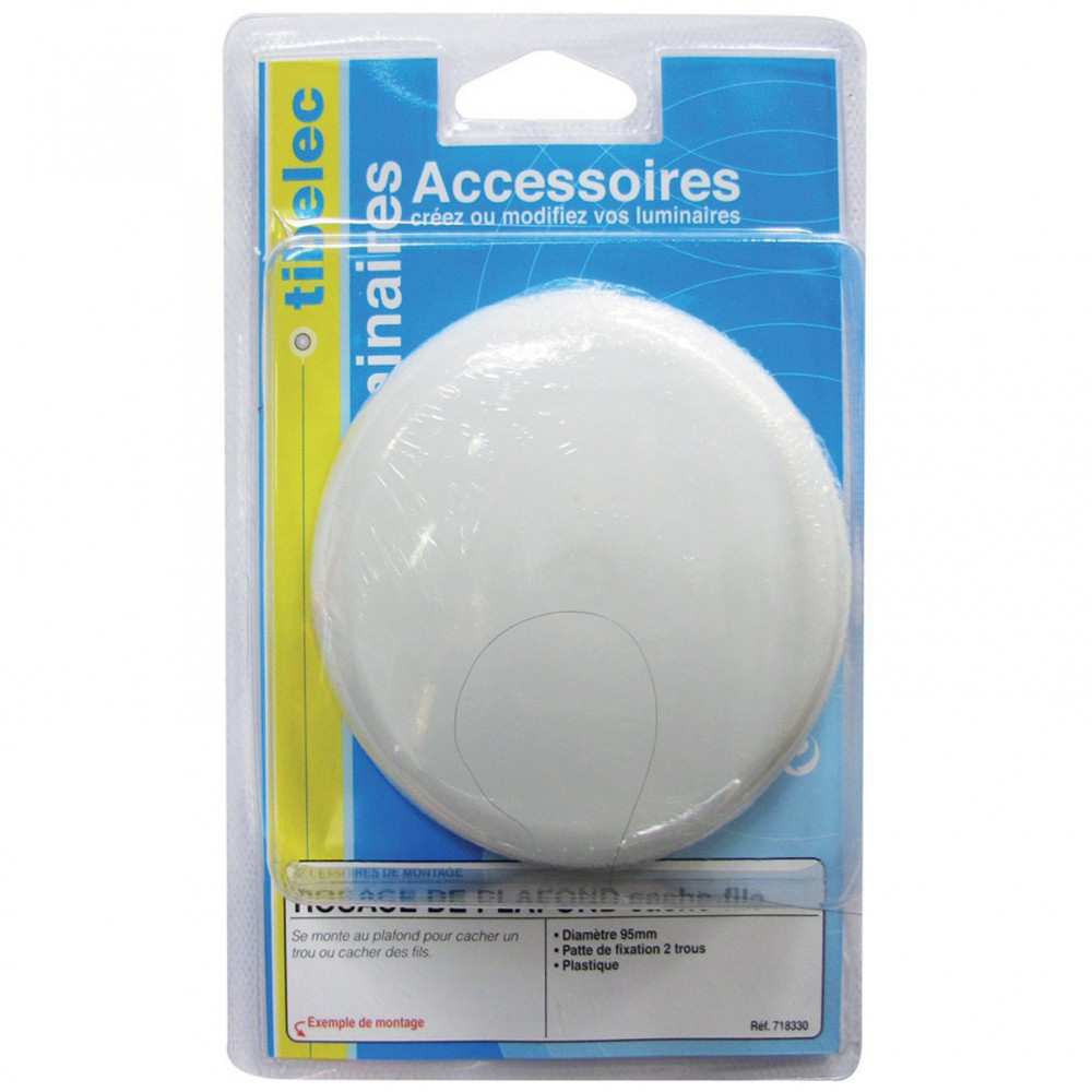 TIBELEC Rosace cache-fil TIBELEC, plastique, blanc
