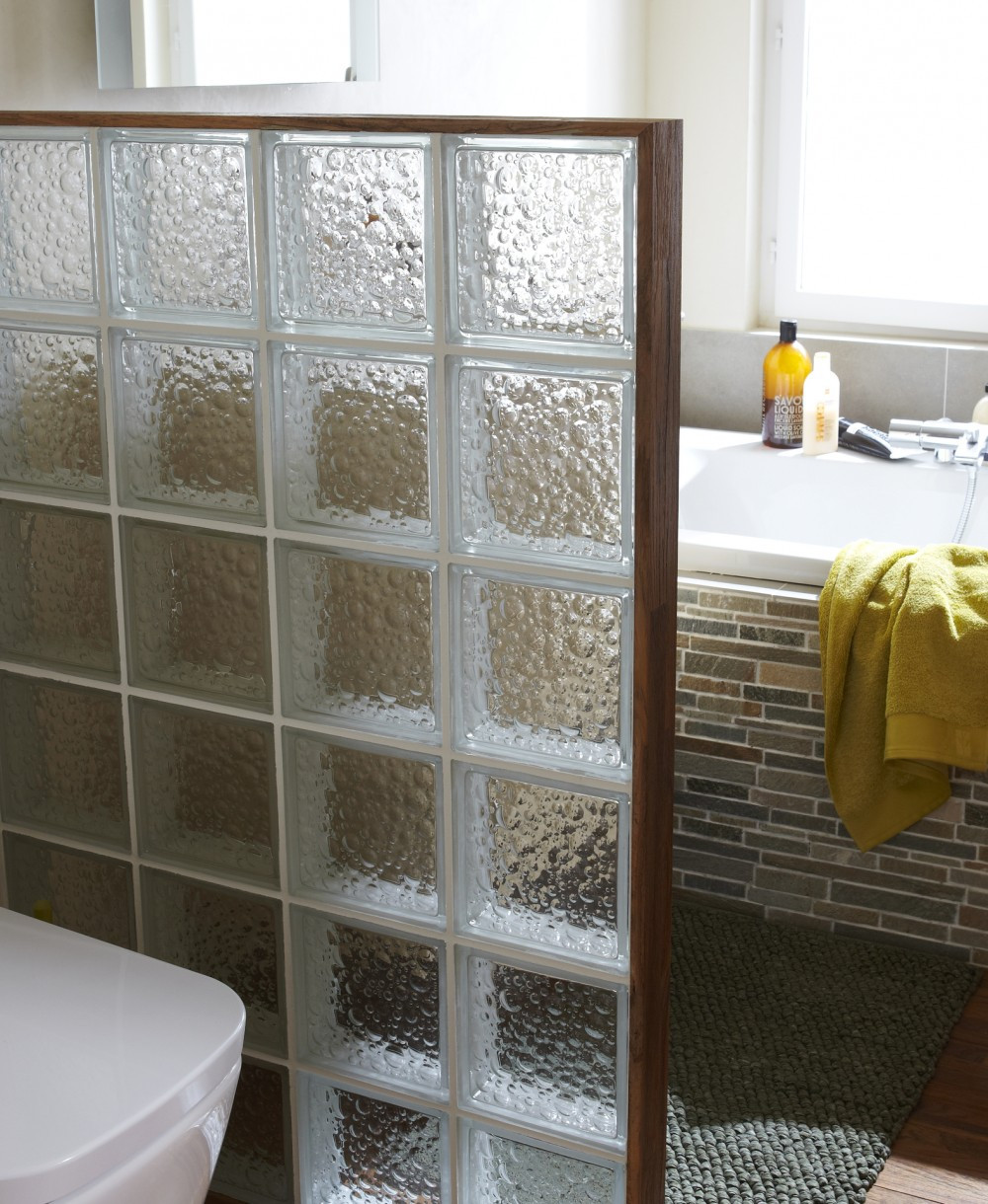 Centrale Brico Brique de verre, transparent bullé brillant