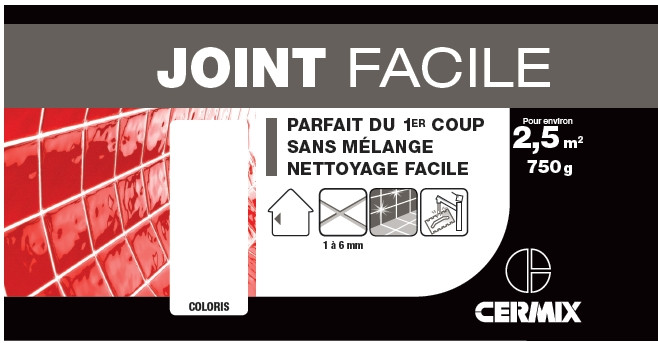 CERMIX Joint pâte tout type de carrelage et mosaïque, ivoire, 2.5M²