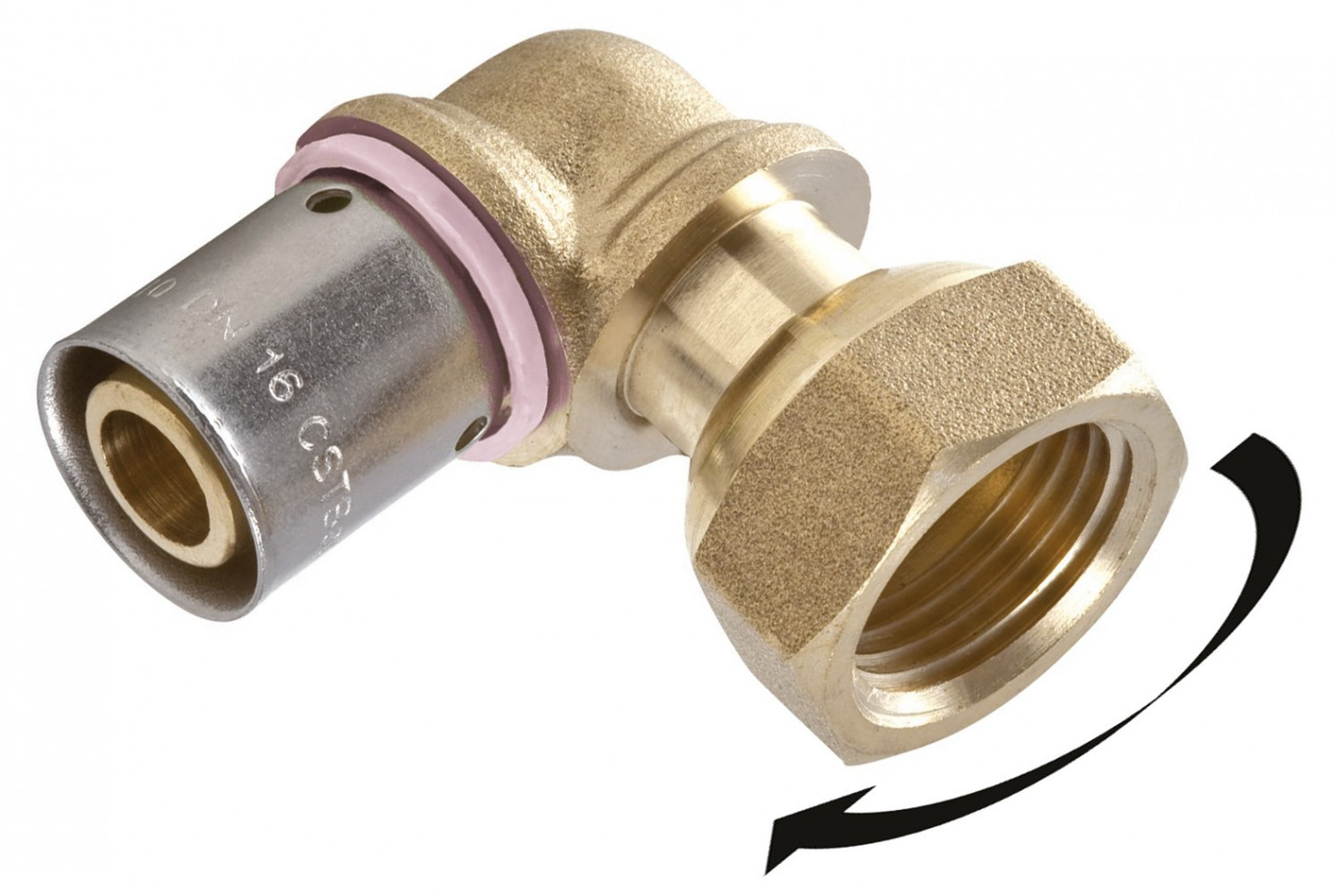 QUICK PLOMBERIE Raccord coudé avec écrou libre à sertir laiton F 15...