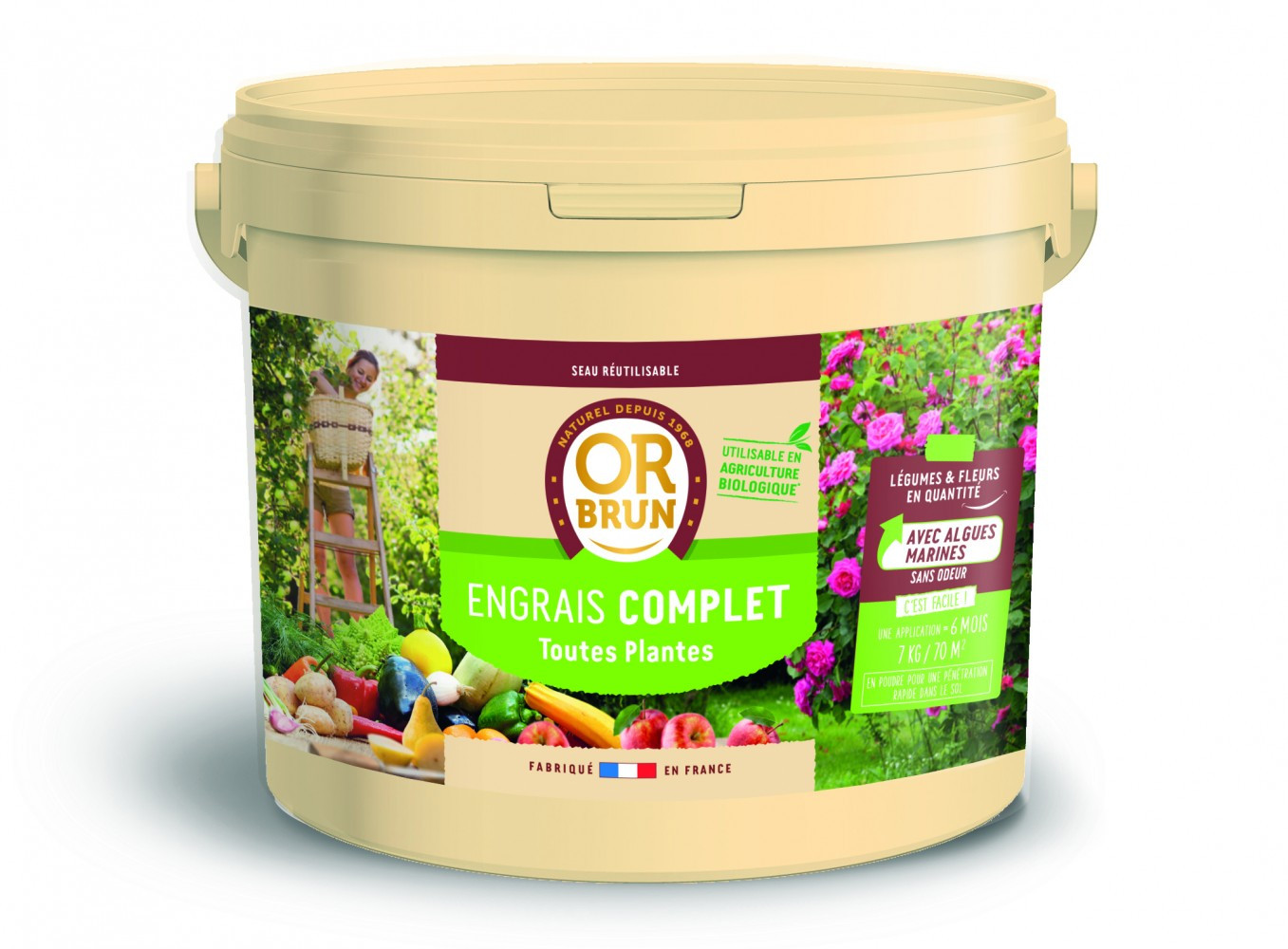 Or Brun Engrais complet OR BRUN 7 kg 70 m²