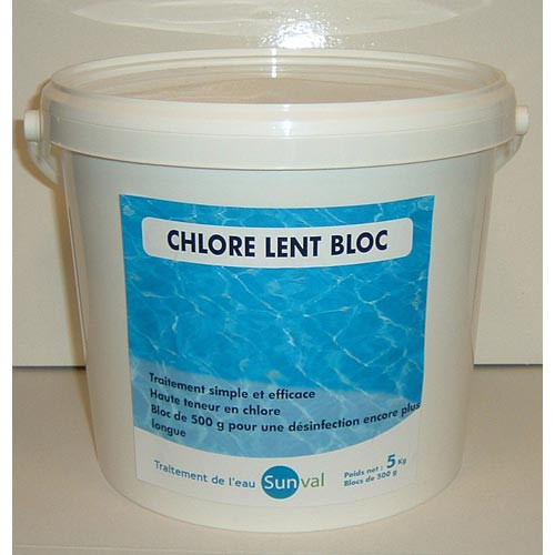 Centrale Brico Chlore lent piscine, galet 5 kg