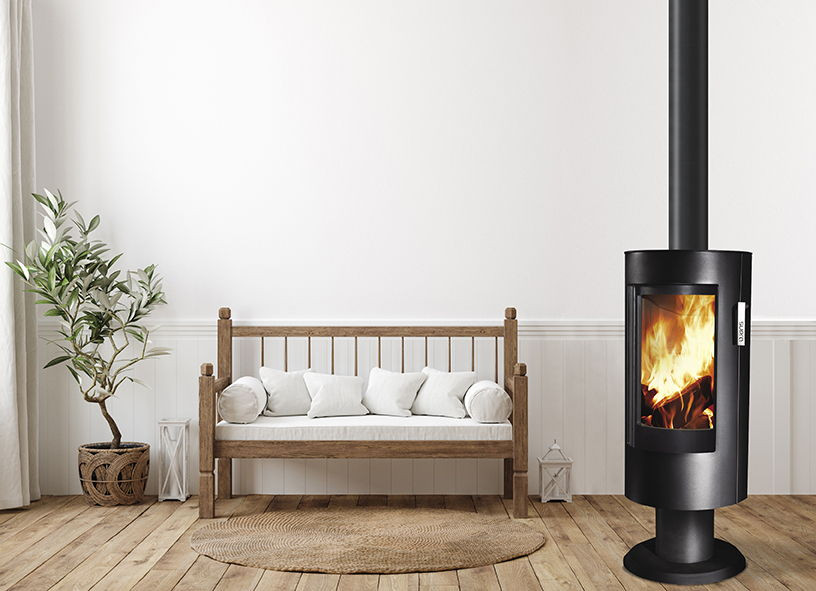 Supra Poêle à bois CHLOÉ SUR PIED acier - vertical - étanche - 7,1kW