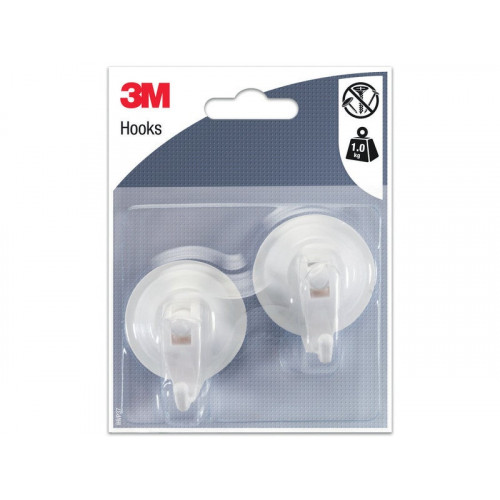 3M Lot De 2 Crochets À Ventouse, Gris