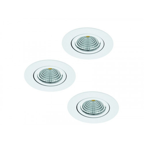 Eglo Kit 3 Spots À Encastrer Orientable Saliceto Led Intégrée 4000