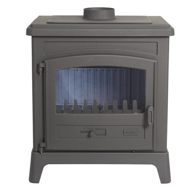 Godin Poêle à bois LE FONTEVAL - 10 KW - Rdt:79,4% - B.50 cm - Pano...