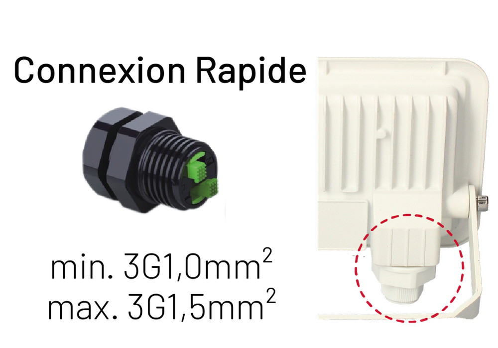 Arlux Lighting Projecteur mural KREON 2 - IP65, 50W, 4000K, 5000lm,...