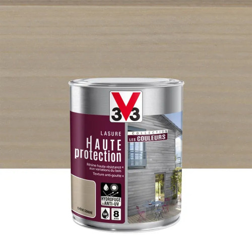 V33 Lasure haute protection les couleurs 8 ans chêne cendré satiné ...