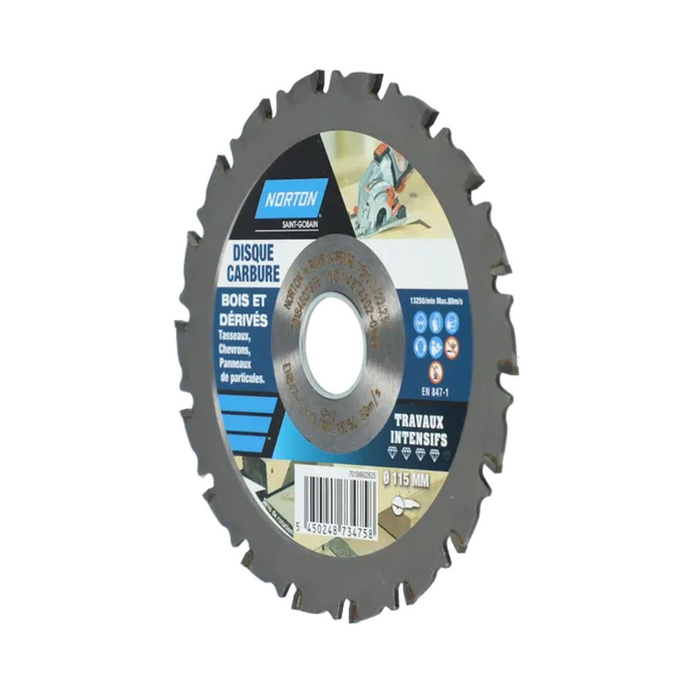 Norton Disque intensif de meuleuse pour bois, Diam.115 mm