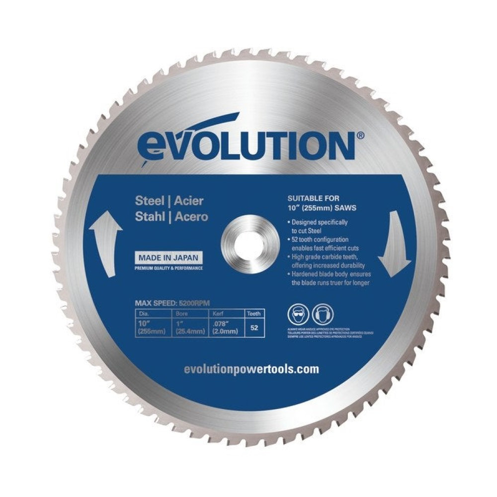 Evolution Lame en carbure pour acier D.255 mm
