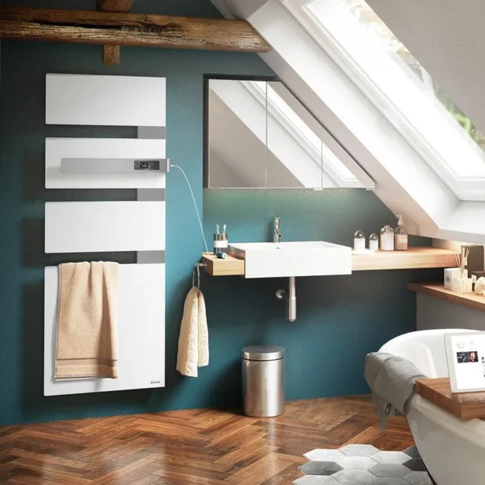 SAUTER Radiateur sèche-serviettes ALUTU MUSIC blanc mât droite 1750...