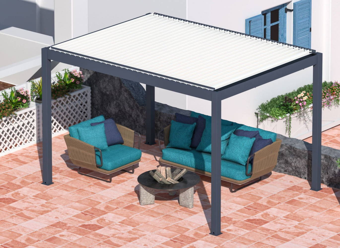PROLOISIRS Pergola autoportée Bioclimatique Autonome Zéphir 3 x 4 m...