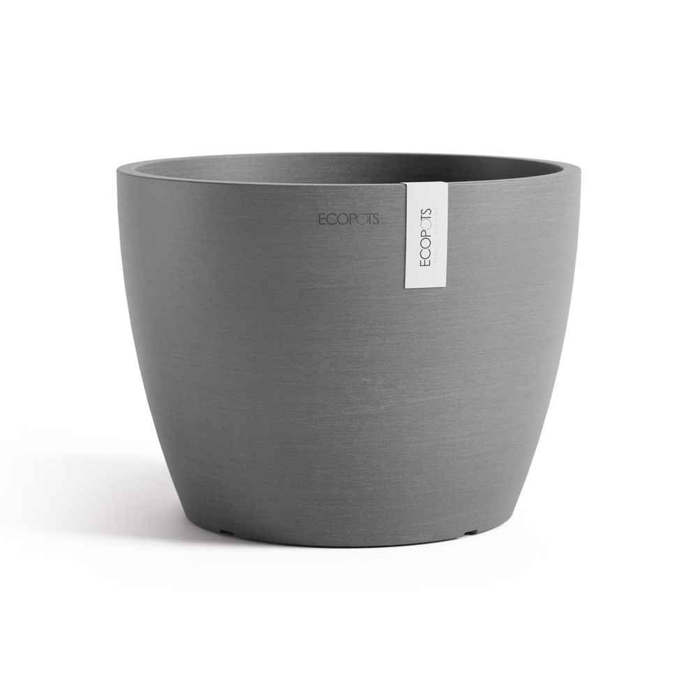ECOPOTS Pot Rond Stockholm 24 Gris - Ø 23,2 x H. 17,6 cm - 5,4 L