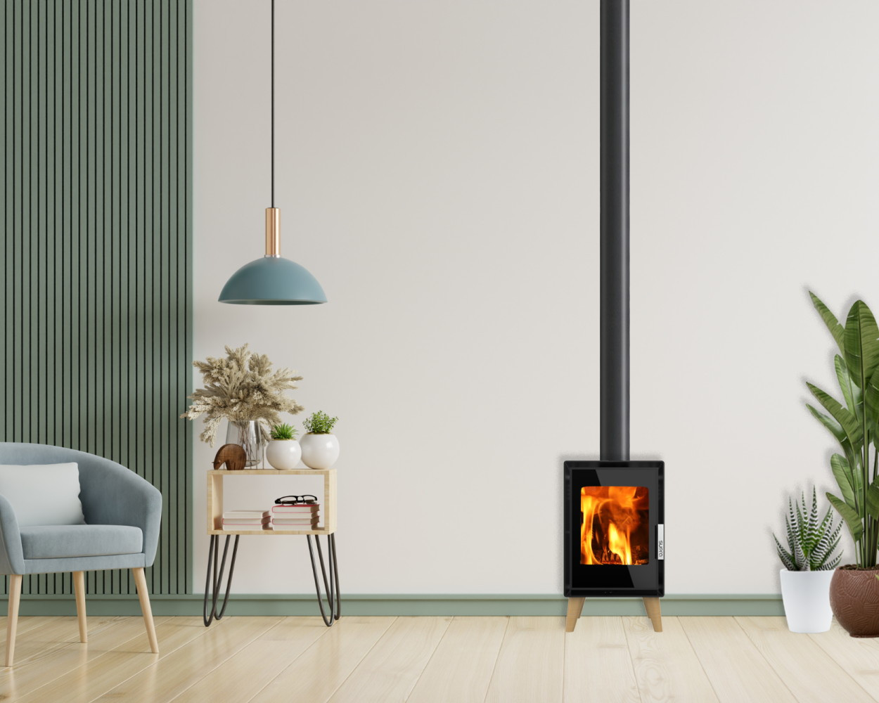 Supra Poêle à bois JACCO SUR PIED 4.8KW en acier - étanche - eco de...