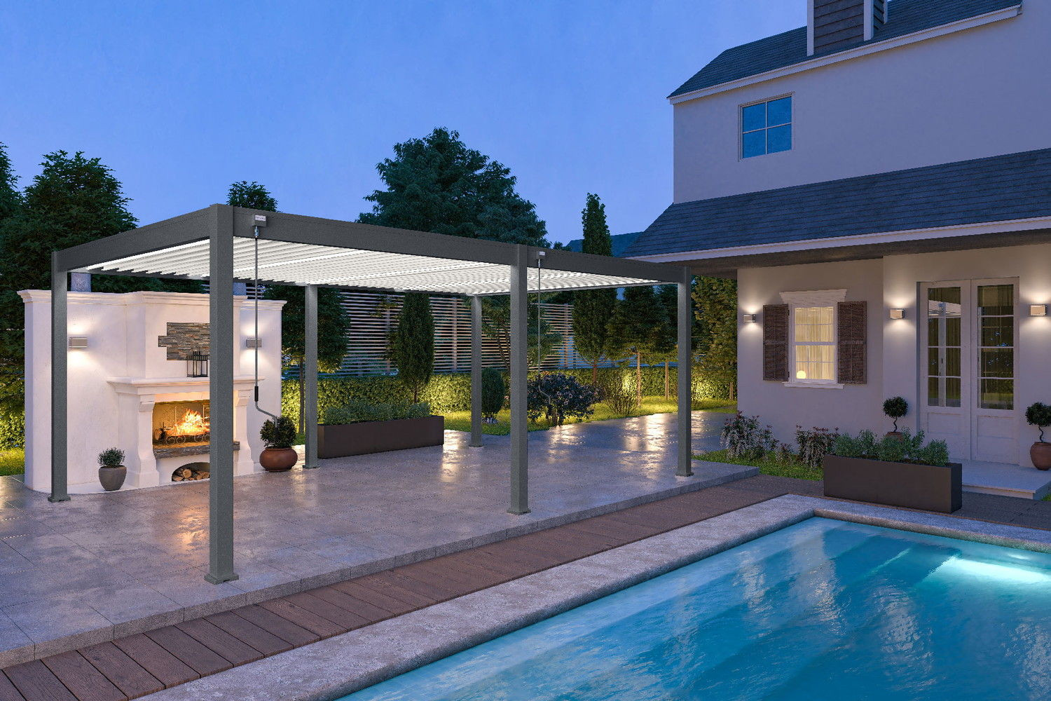 Ombréa Pergola bioclimatique autoportante bicolore - 400 x 600 x H....