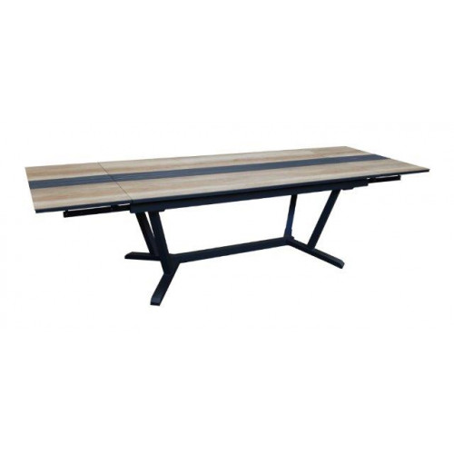 PROLOISIRS Table de jardin extensible Galleo en aluminium/hpl/latte...