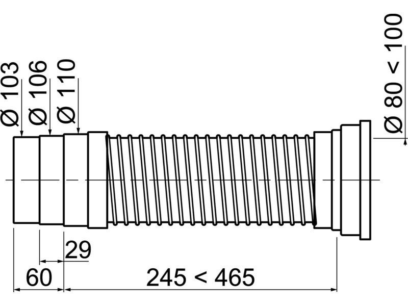 WIRQUIN Pipe de wc ultracourte, WIRQUIN, diam. 10 cm
