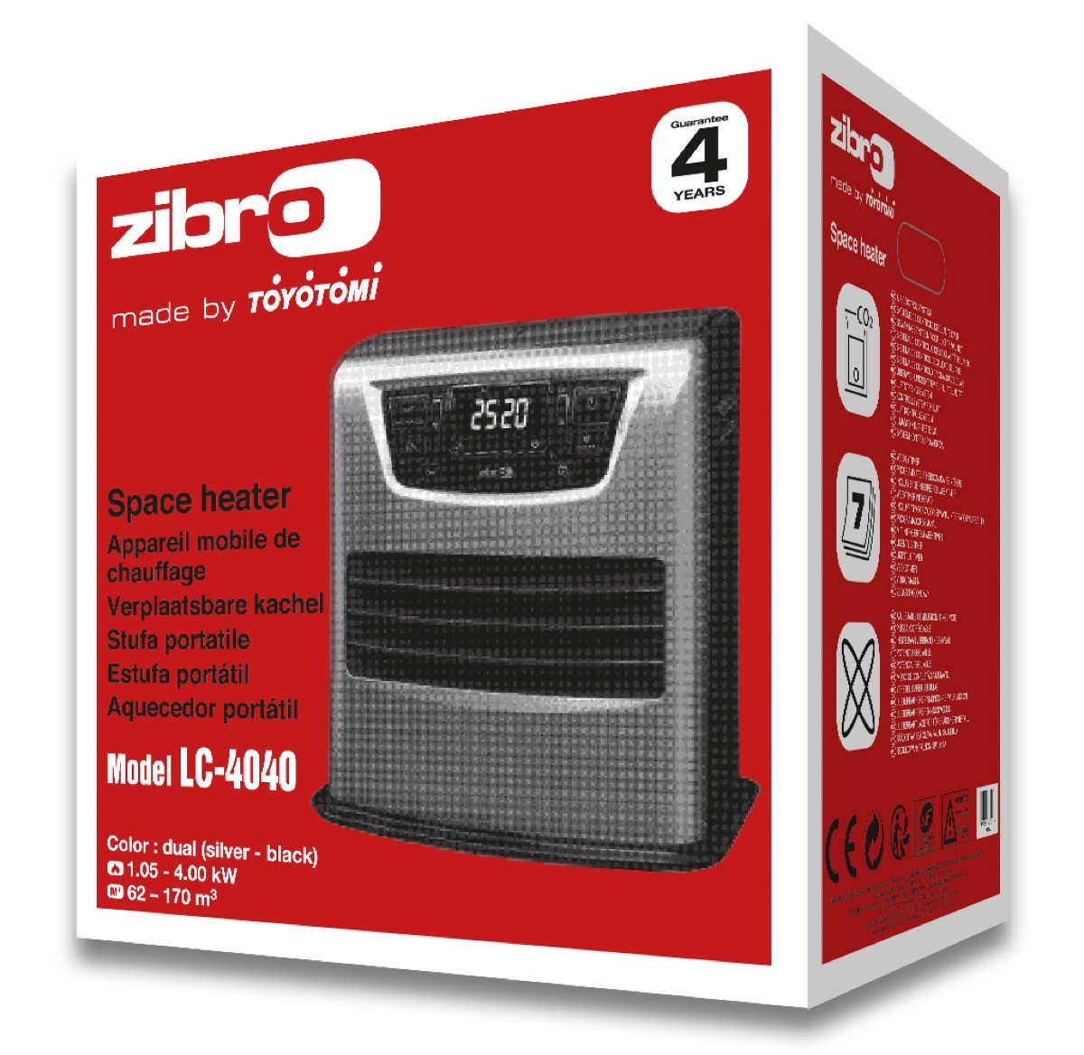 Zibro Poêle à pétrole laser électronique 4 kW - 170 m3 - LC4040