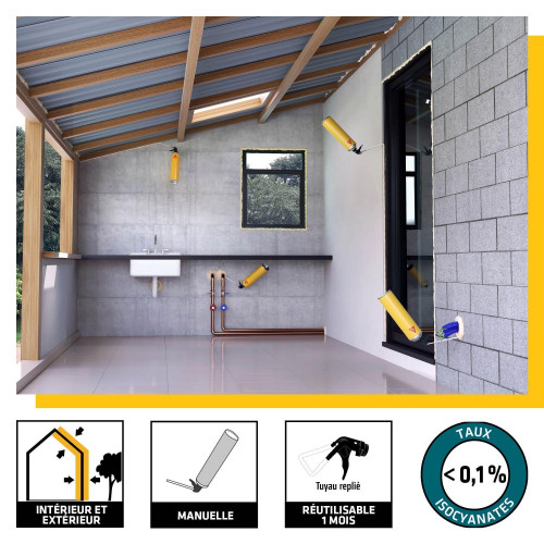 SIKA Mousse expansive multi usages inf. à 0,1% iso Sika Boom 128 bl...