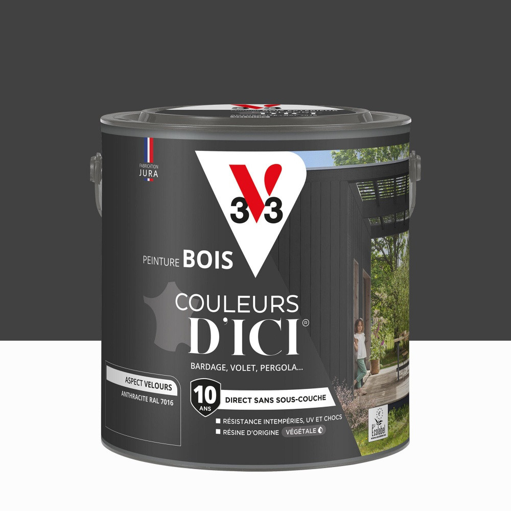 V33 Peinture extérieure bois V33 Couleurs d'ici, anthracite ral 701...