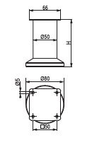 Sans marque Pied de meuble FS001 120 mm réglable blanc brillant
