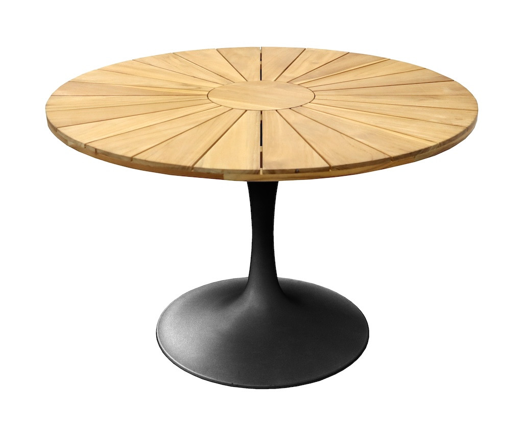 PROLOISIRS Table ronde SOLEIL Ø120 cm - Graphite Teck