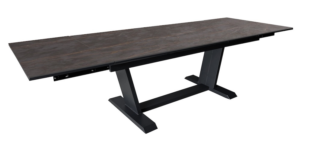 PROLOISIRS Table AMBER 180/230/280 x 100 cm – Aluminium époxy graph...
