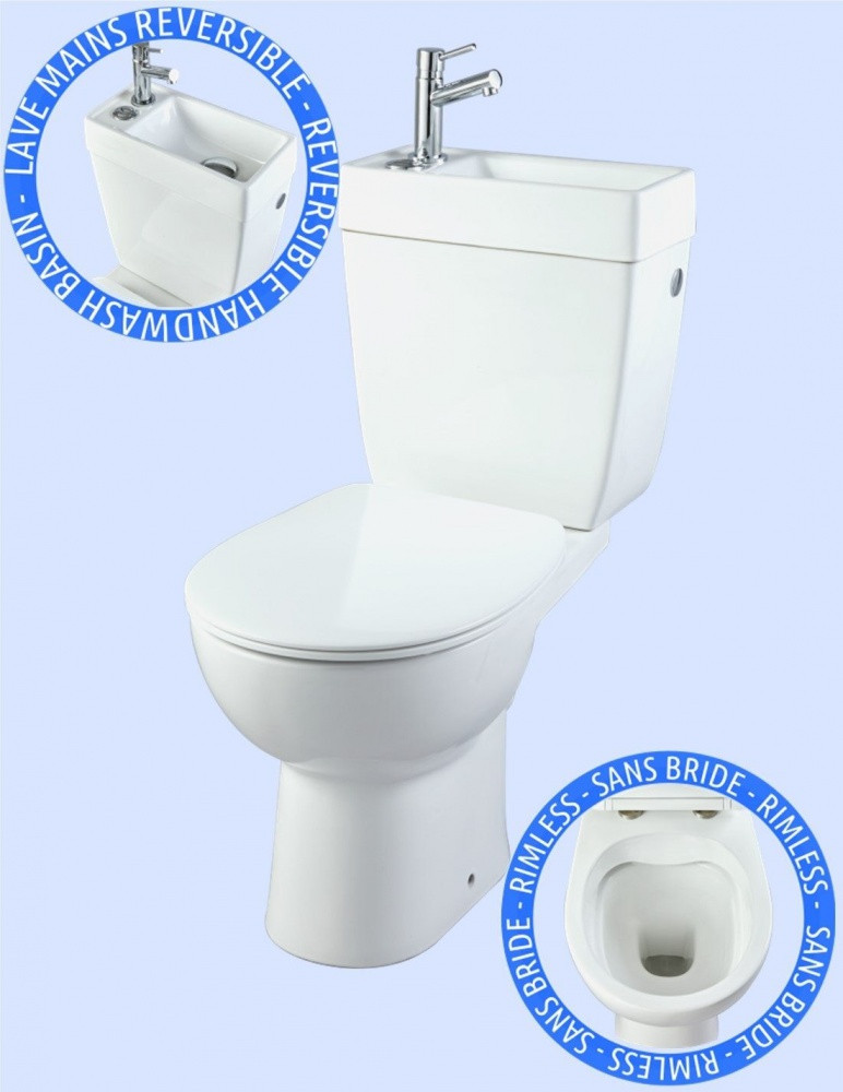 Godart WC a poser sans bride sortie horizontale duo manille 3/6 lit...