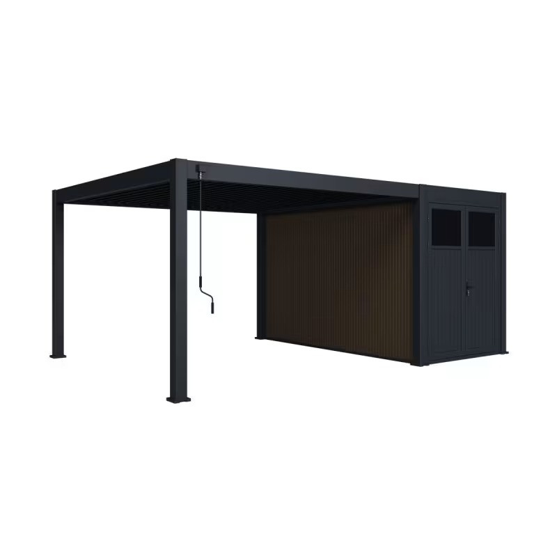 Ombréa Pergola bioclimatique 4 x 4 m avec abri 8 m² - aluminium ant...