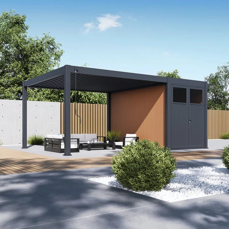 Ombréa Abri de jardin pour pergola bioclimatique autoportée 4 m - a...