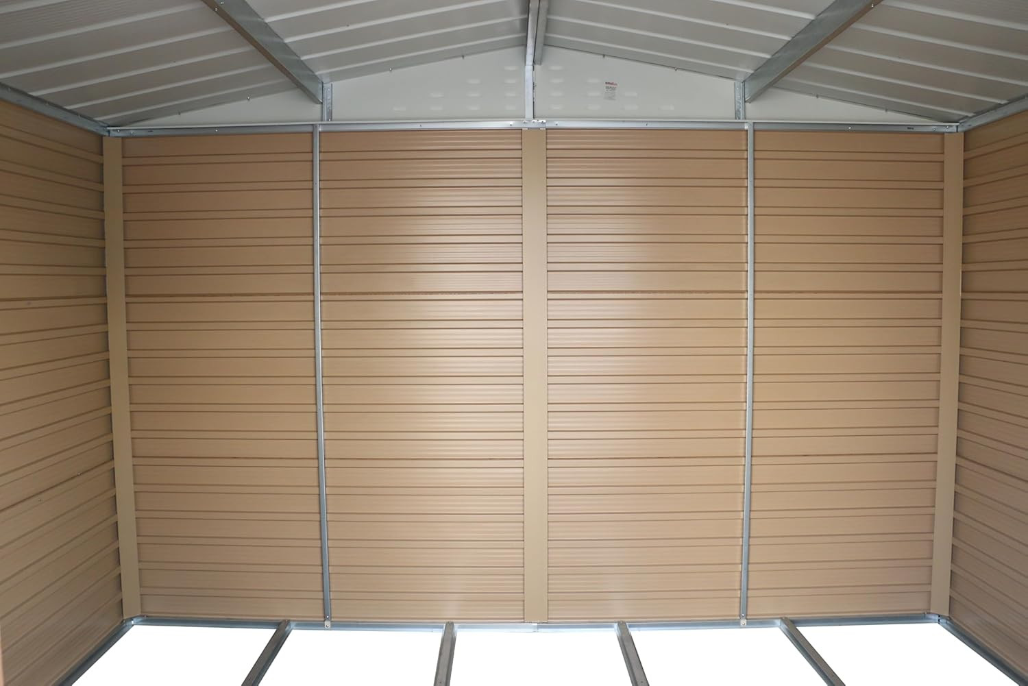 Duramax Abri de jardin métal 10 x 8 imitation bois avec base inclus...